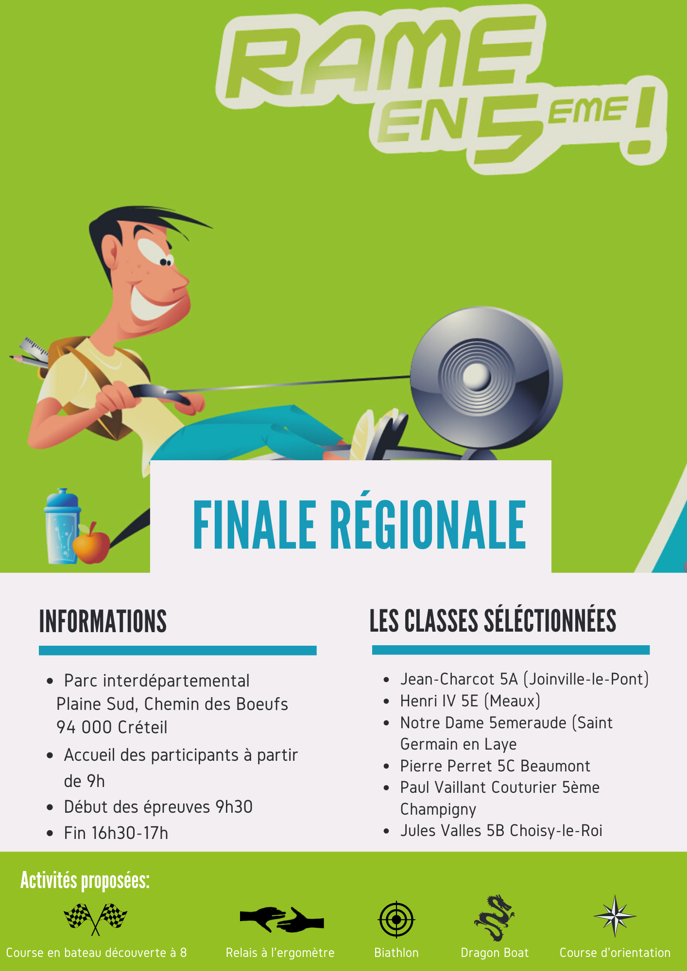Participation de la 5E à la finale régionale RAME EN 5EME – Collège ...